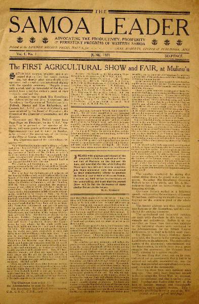 The Samoa Leader, Vol. 1, No. 1, June 1923: (1923) | Antipodean Books ...