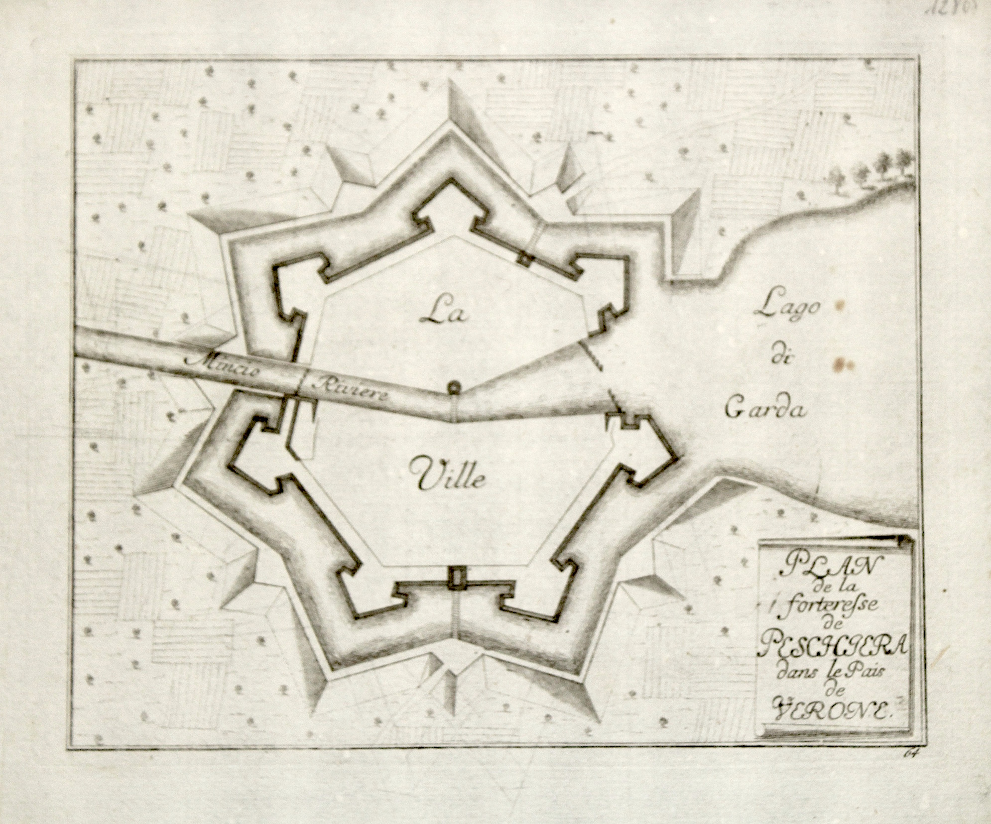Plan de la forteresse de Peschiera dans le pais de Verone by FAESCHEN ...