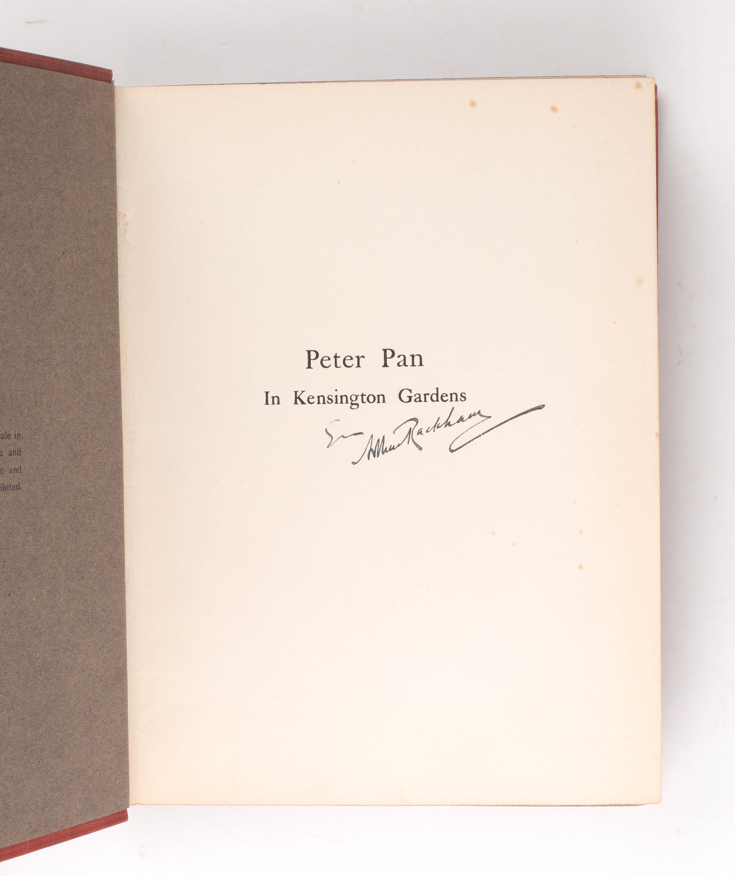 PETER PAN IN KENSINGTON GARDENS by RACKHAM, Arthur; BARRIE, J.M.: (1906 ...