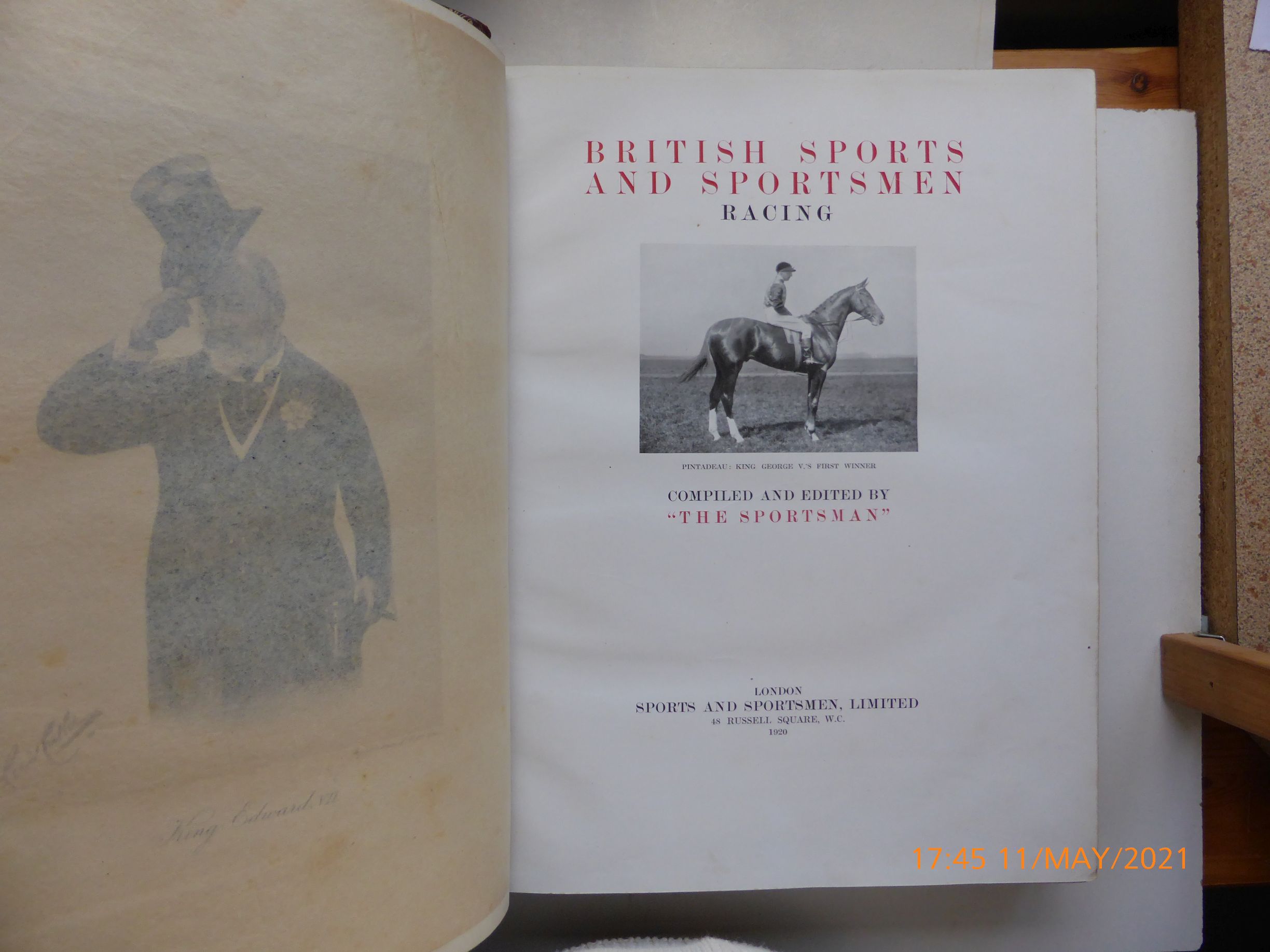 British Sports And Sportsmen Racing By The Sportsman Very Good Hardcover 1920 First Edition