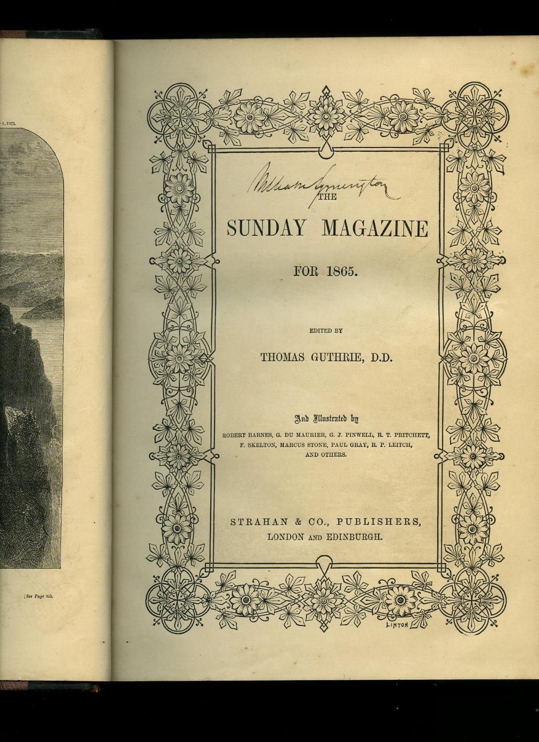 The Sunday Magazine For 1865 [Signed by William Symington] by Guthrie ...