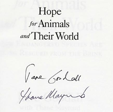 Hope For Animals And Their World - 1st Edition/1st Printing by Goodall ...