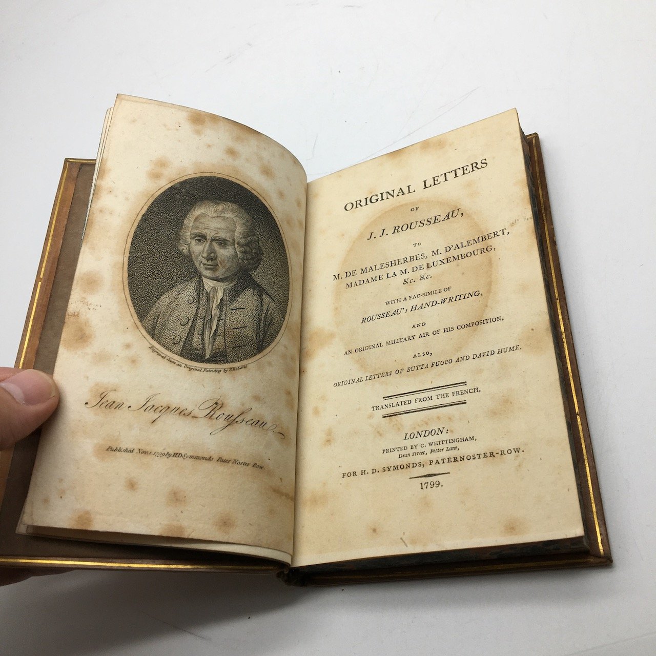 ORIGINAL LETTERS OF J. J. ROUSSEAU, TO M. DE MALESHERBES, M. D'ALEMBERT ...