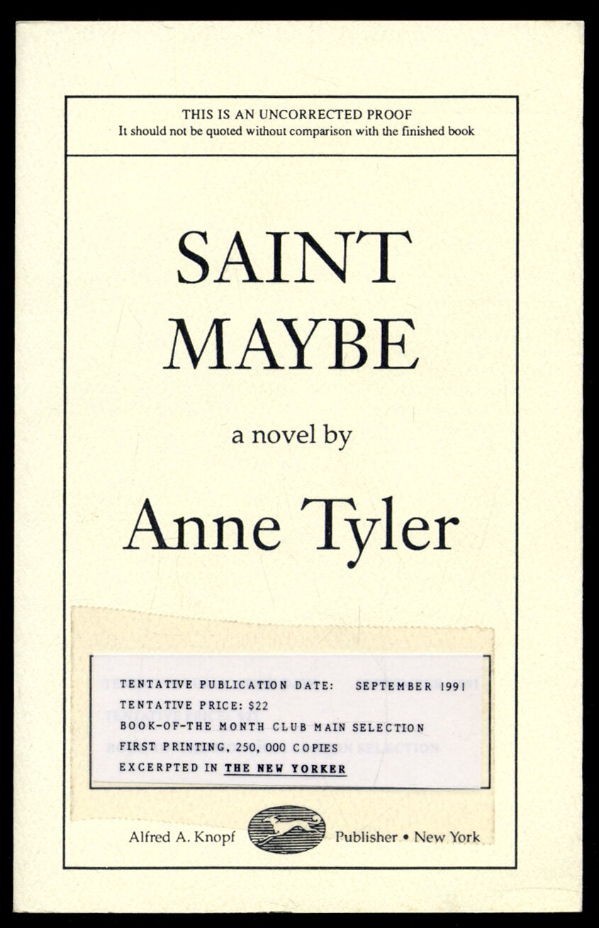 Saint Maybe by TYLER, Anne: Fine Softcover (1991) | Between the Covers ...