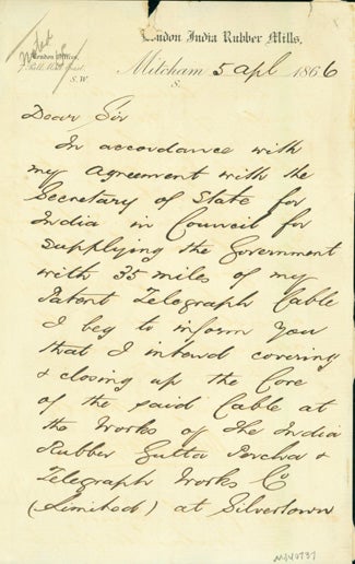 Autograph letter signed to Latimer Clark by Hooper, William: Very Good ...