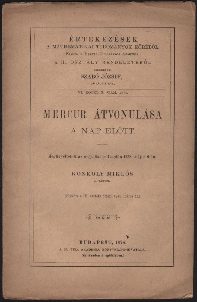 Hulló csillagok megfigyelése a Magyar Korona területén. 1877-ik évben ...