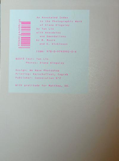 An Annotated Index to the Photographic Work of Diane Kingsley by Tan ...