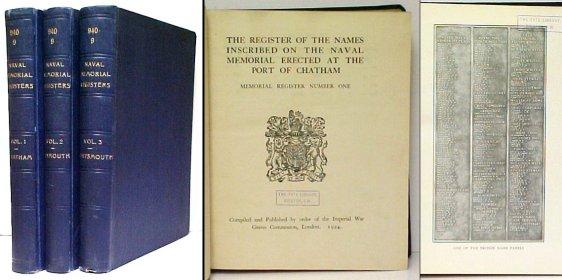 Register of Names Inscribed on the Naval Memorial Erected at . 3 vols ...