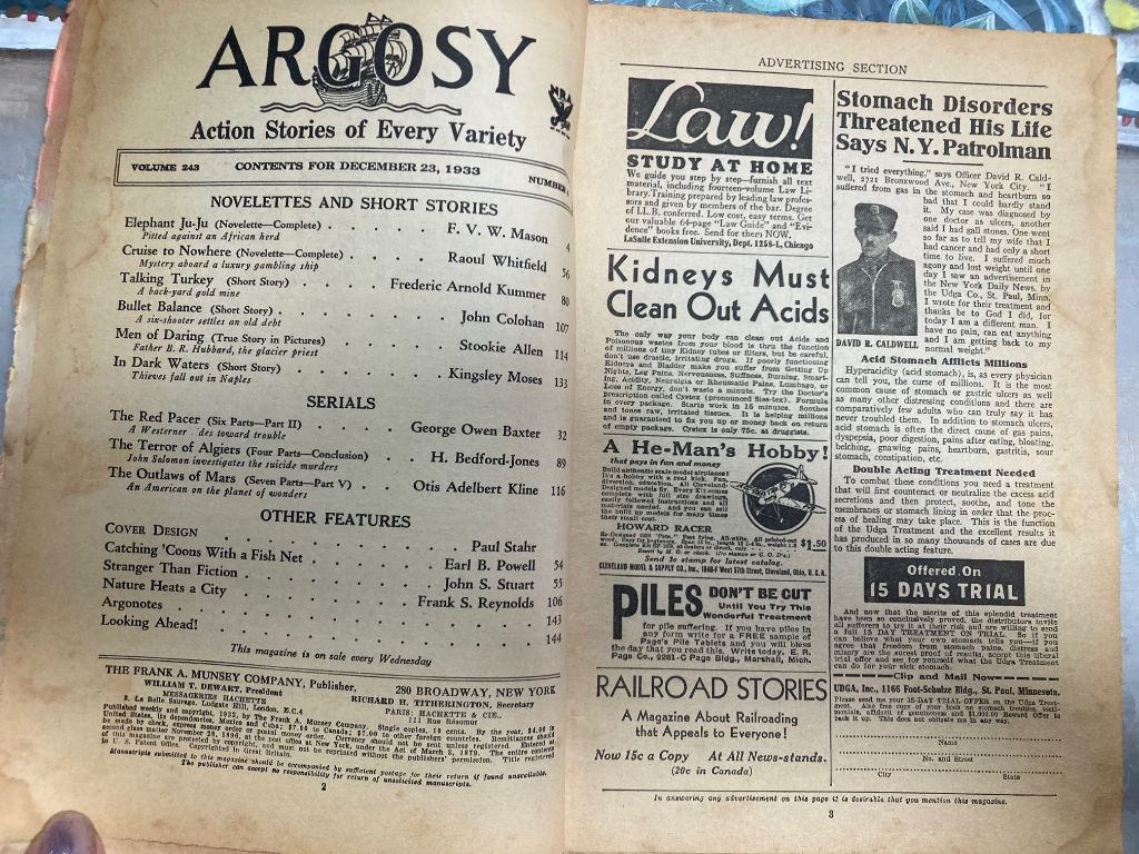 Argosy December 23, 1933 Vol. 243 No. 4 by Edited by Argosy with ...