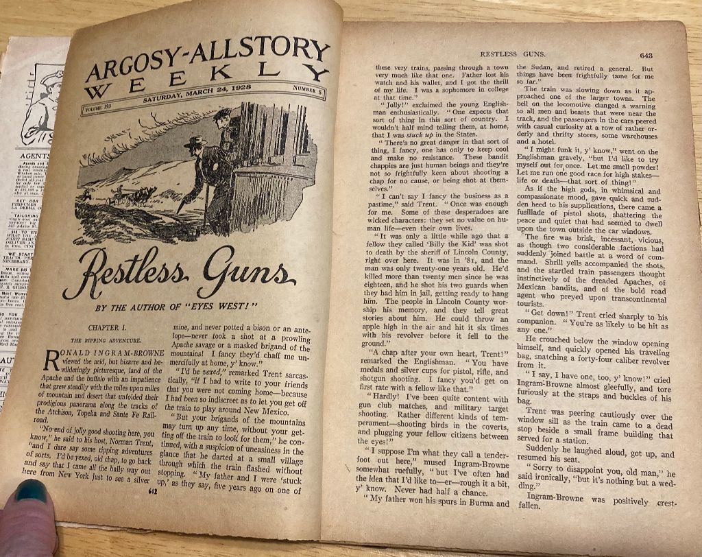 Argosy All-Story Weekly March 24, 1928 Volume 193 Number 5 by Kenneth ...