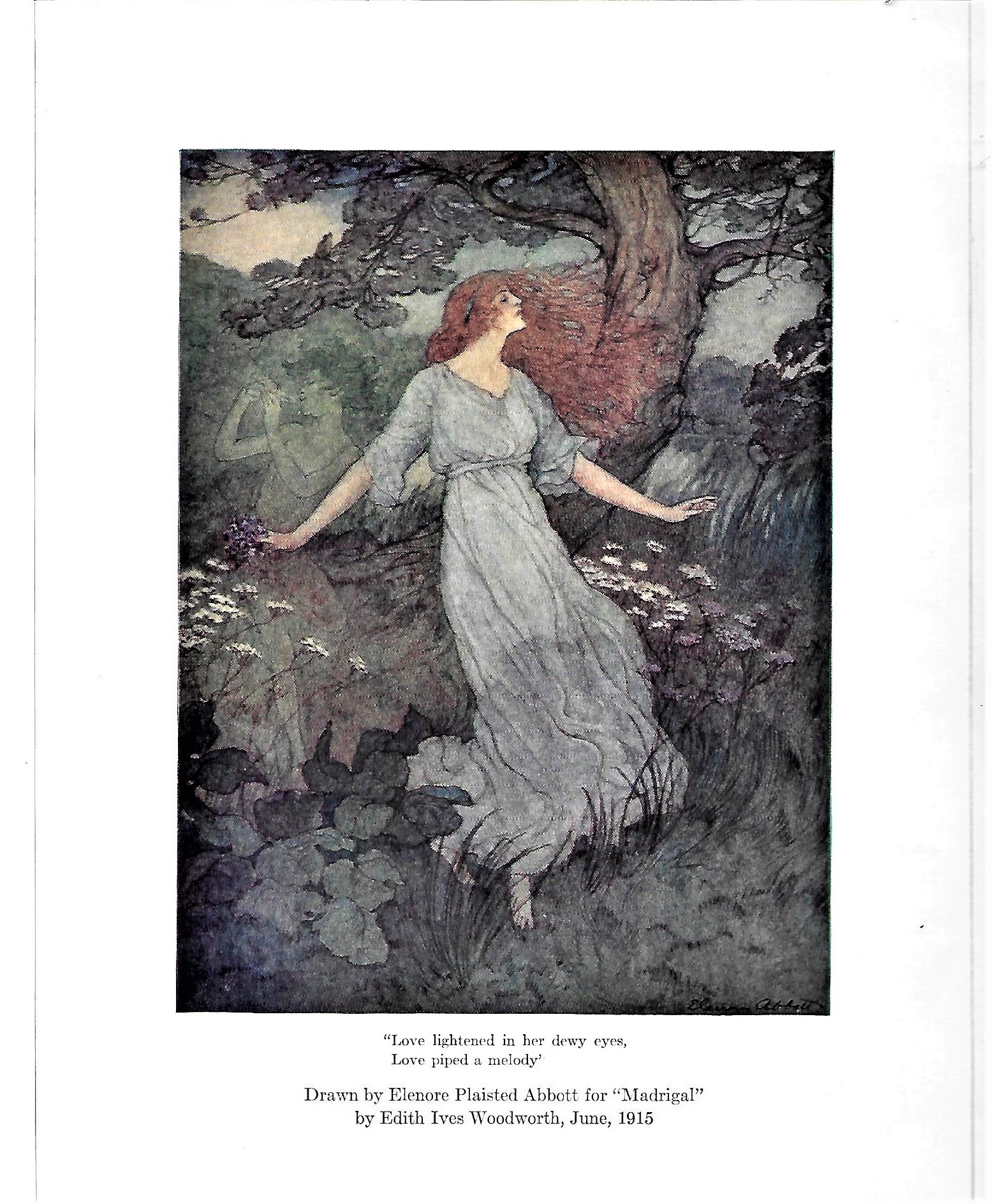 Love Lighted In Her Dewy Eyes, Color Illustration by Abbott, Elenore ...