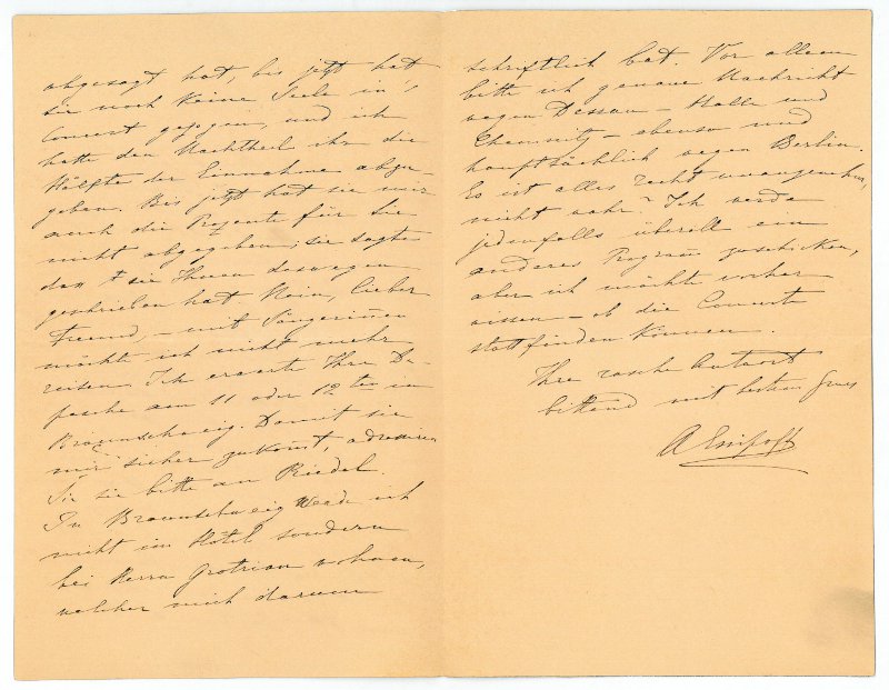 Eigenh. Brief mit U. by Essipoff, Annette, Pianistin (1851-1914 ...