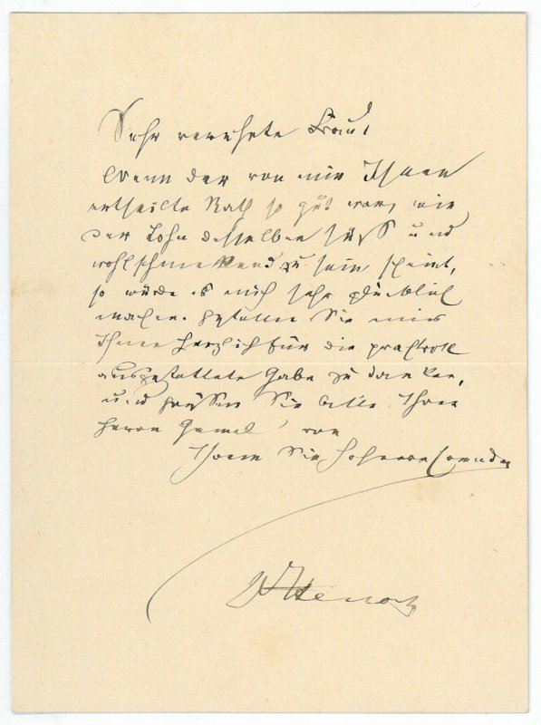 Eigenh. Brief mit U. by Henoch, Eduard, Mediziner (1820-1910 ...
