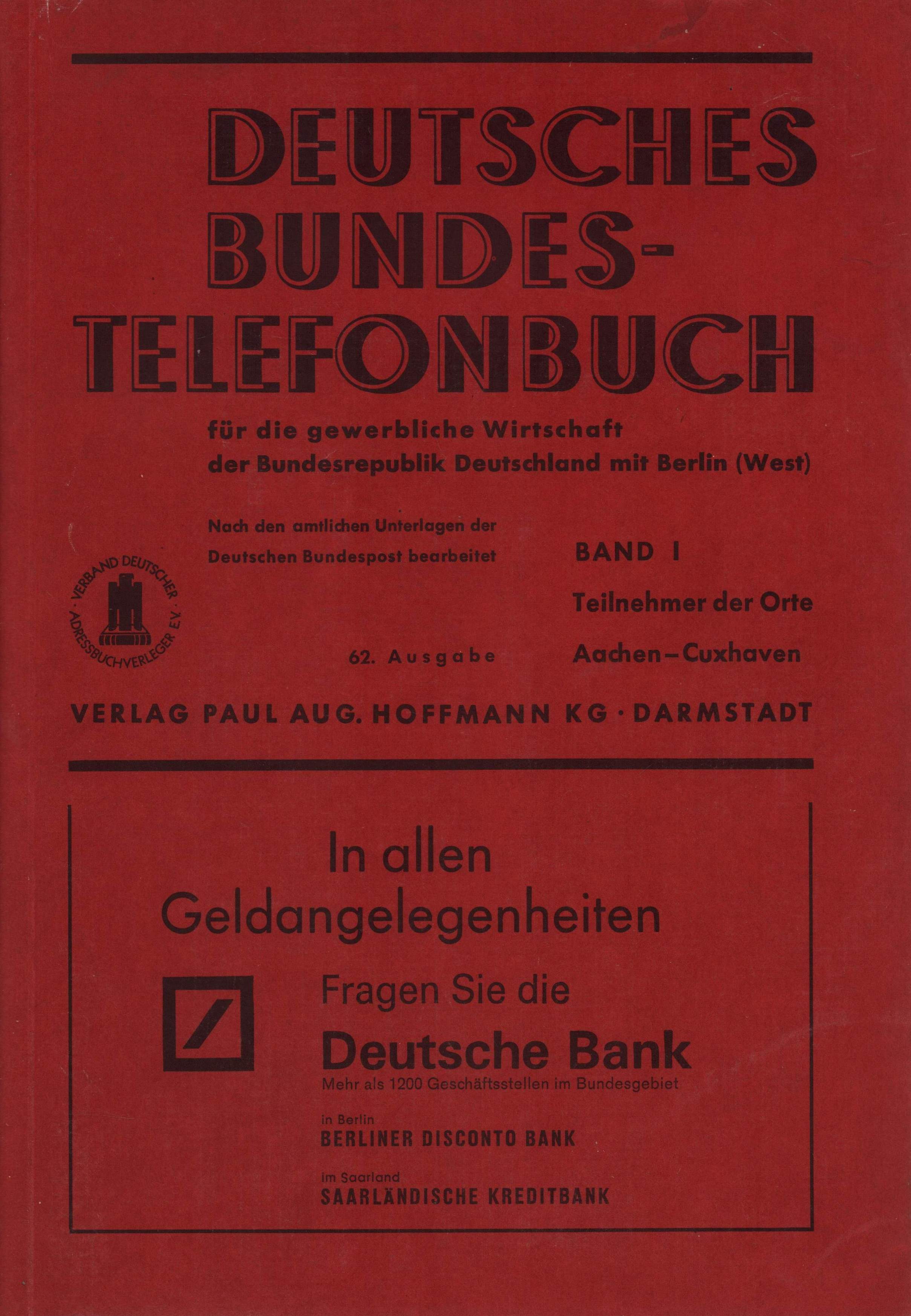 Deutsches Bundes-Telefonbuch für die gewerbliche Wirtschaft der ...