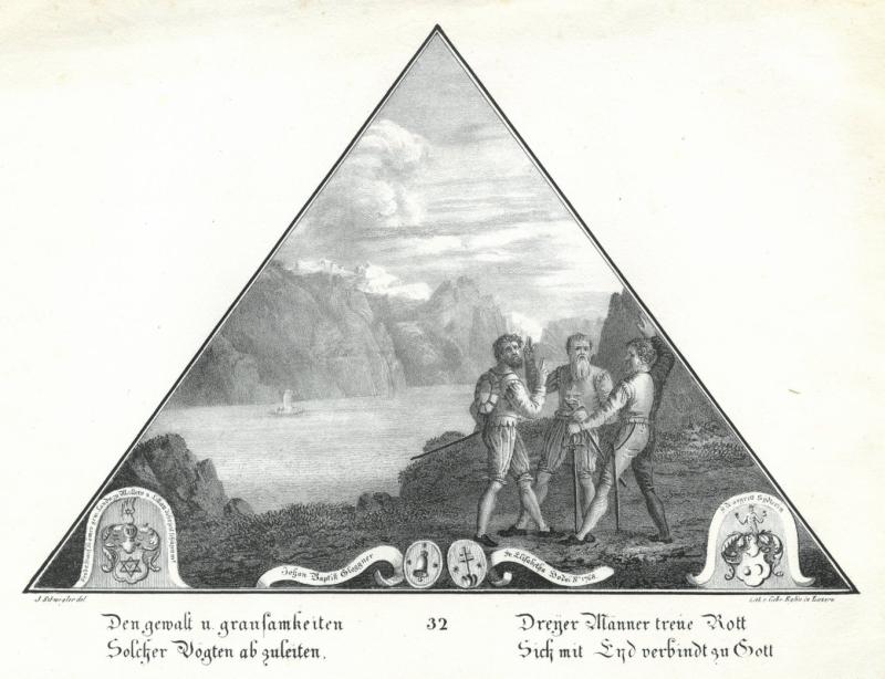 SCHWEIZ. - Rütlischwur. Die Vertreter von Uri, Schwyz und Unterwalden ...