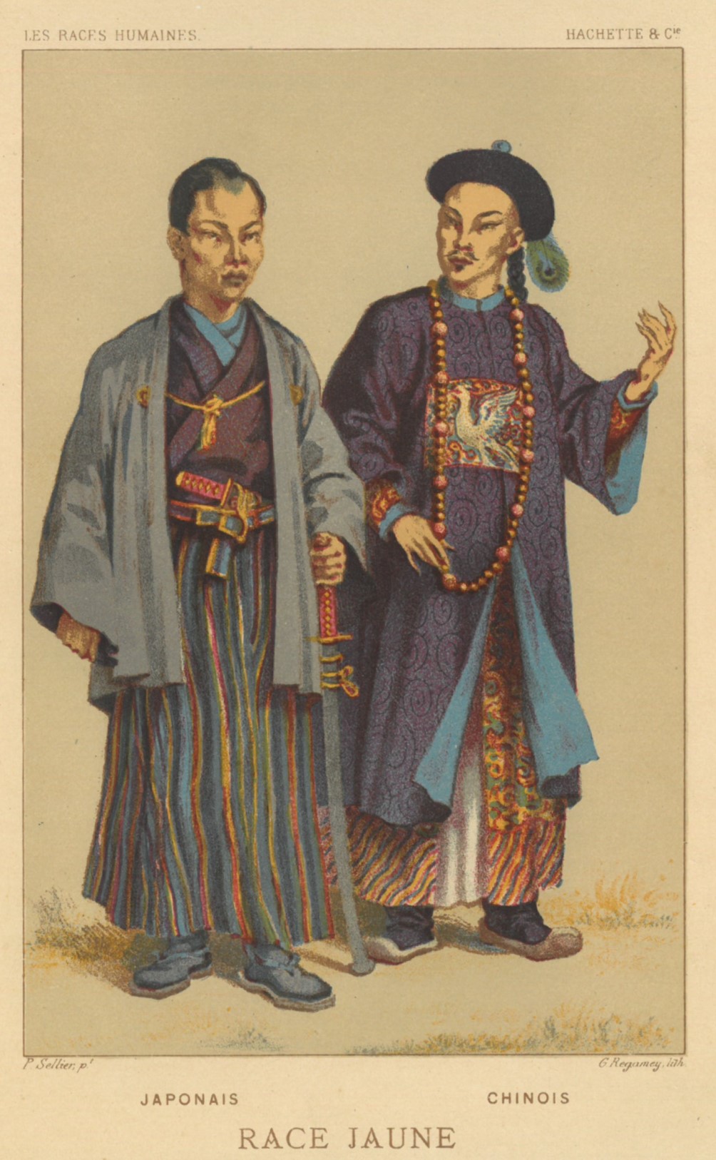 JAPAN. - Tracht. "Japonais. Chinois. Race Jaune". Ganzfigur eines ...