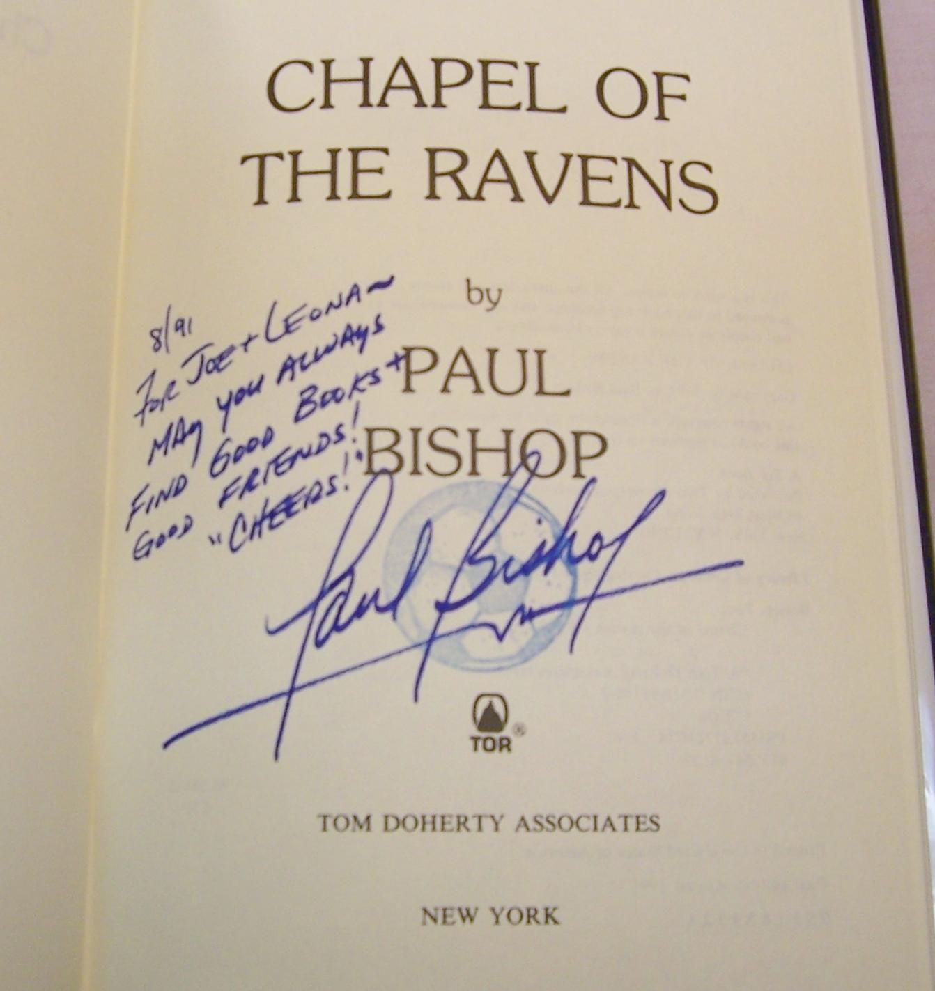 CHAPEL OF THE RAVENS by Bishop, Paul: Fine Hardcover (1991) 1st Edition ...
