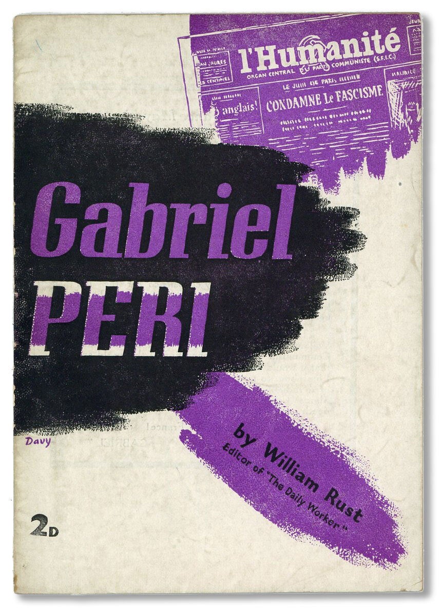 Gabriel Peri by RUST, William: (1942) First Edition. | Lorne Bair Rare ...