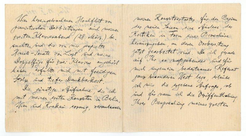 Eigenh. Brief mit U. von Rosenstock, Joseph, Dirigent und Komponist ...