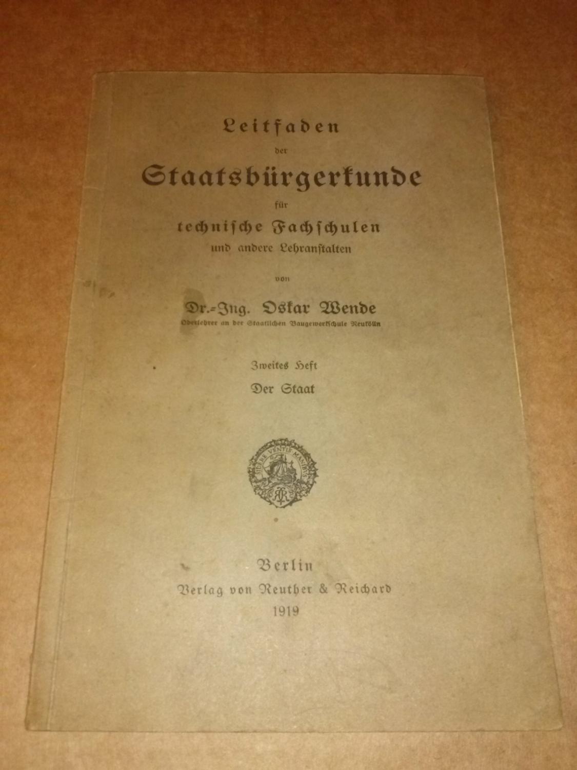 Leitfaden der Staatsbürgerkunde für technische Fachschulen und andere ...