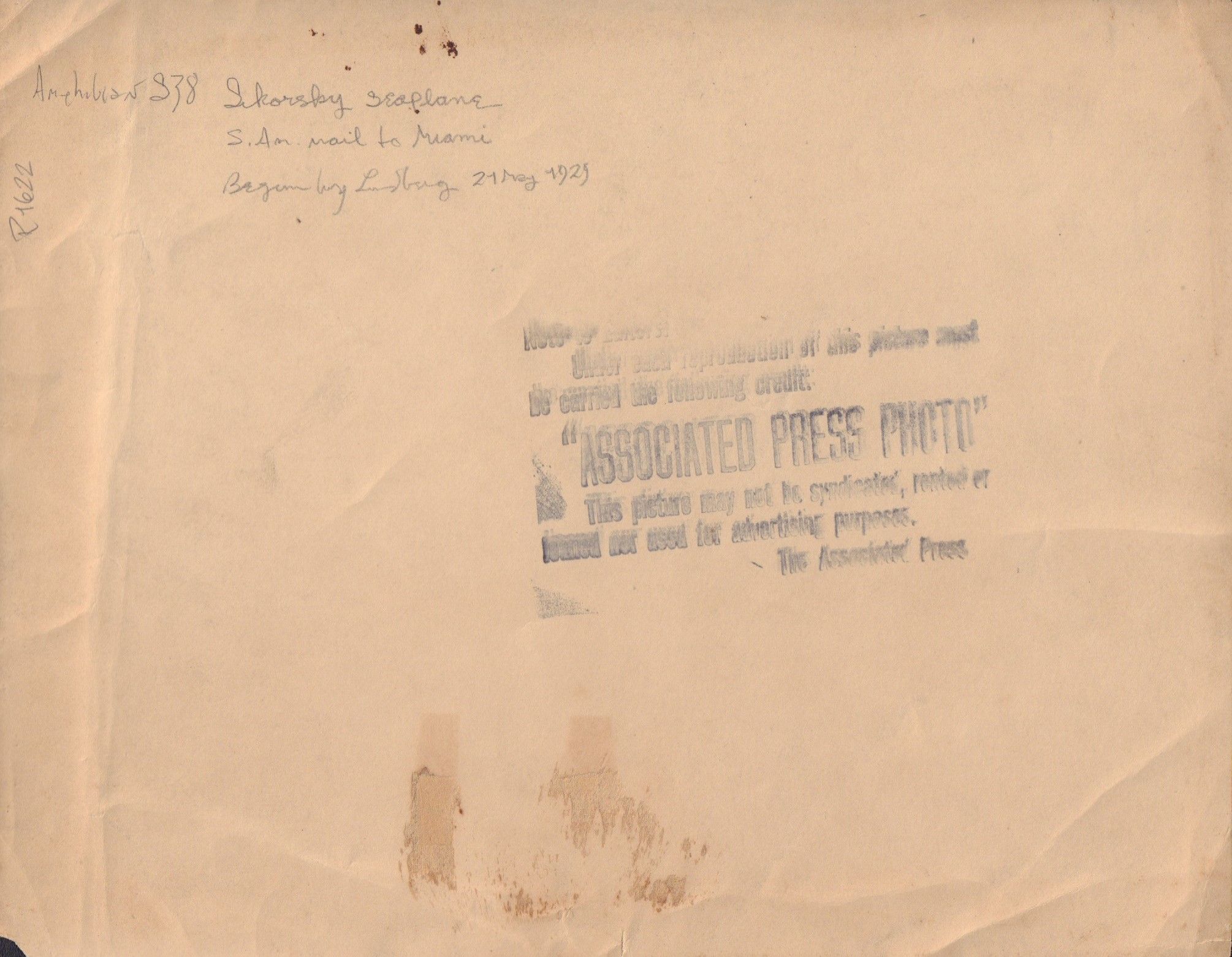 Original silver gelatin photograph of Lindbergh inspecting a Sikorsky S ...