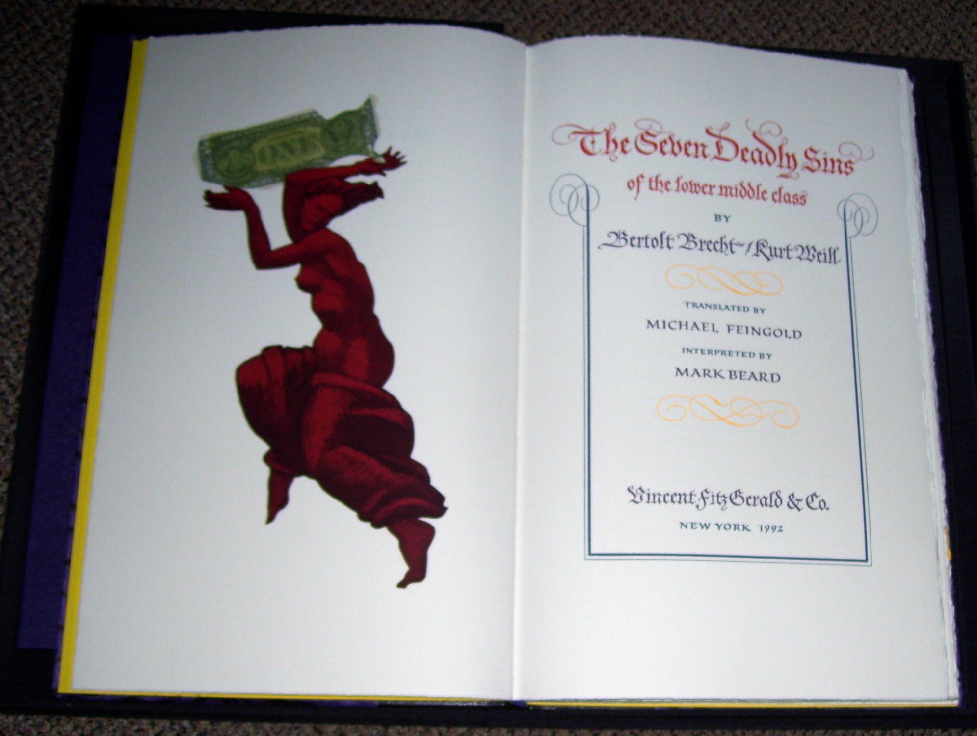 The Seven Deadly Sins of the Lower Middle Class By Bertolt Brecht/Kurt ...