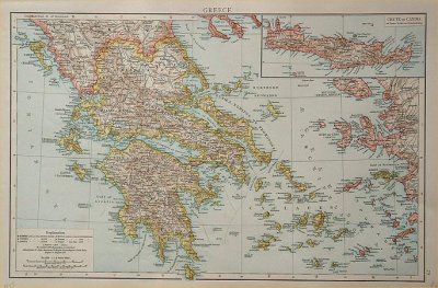 Greece. by [19TH CENTURY MAP OF GREECE].: (1895) | Asia Bookroom ANZAAB ...