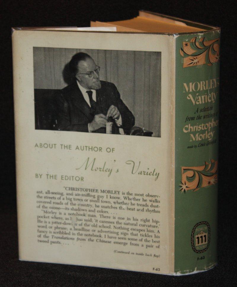 Morley's Variety by Christopher Morley: Near Fine Hardcover (1945 ...