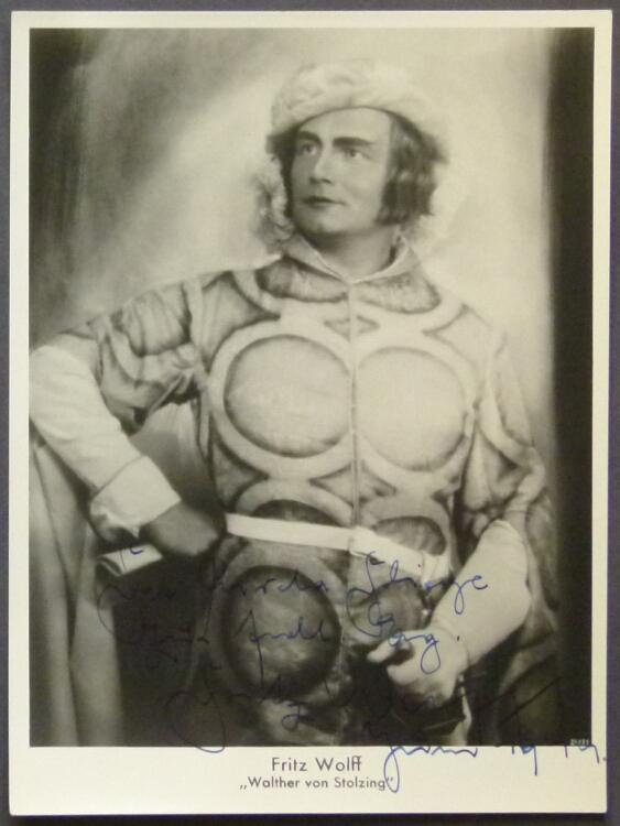 Original-Fotografie. Von Fritz Wolff mit dunkelblauer Tinte auf der ...