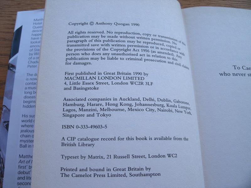 The Touch of A Vanished Hand by Quogan, Anthony: Near Fine Hardcover (1990) 1st Edition | Scene ...