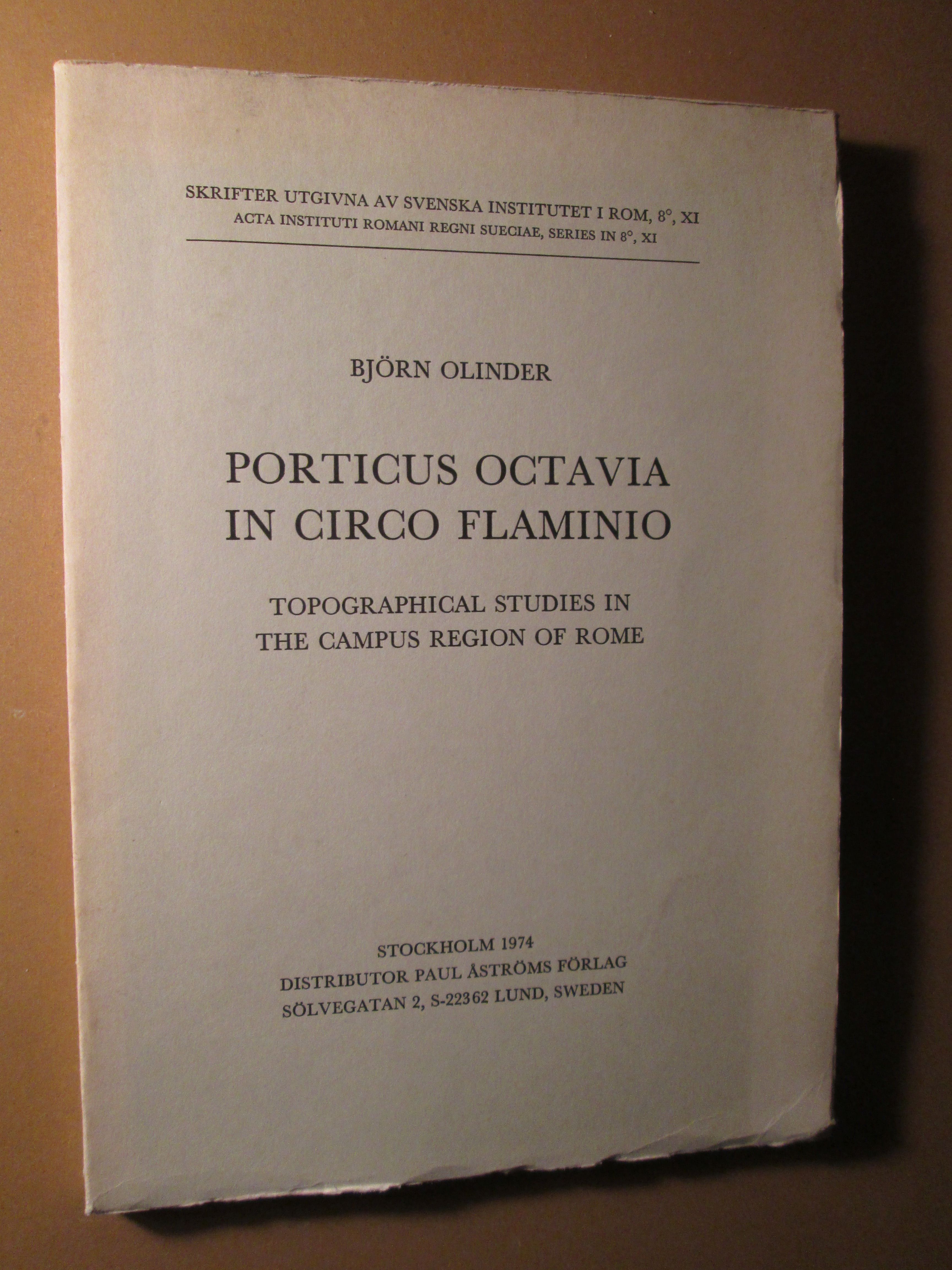 Porticus Octavia in Circo Flaminio : Topographical Studies in the ...