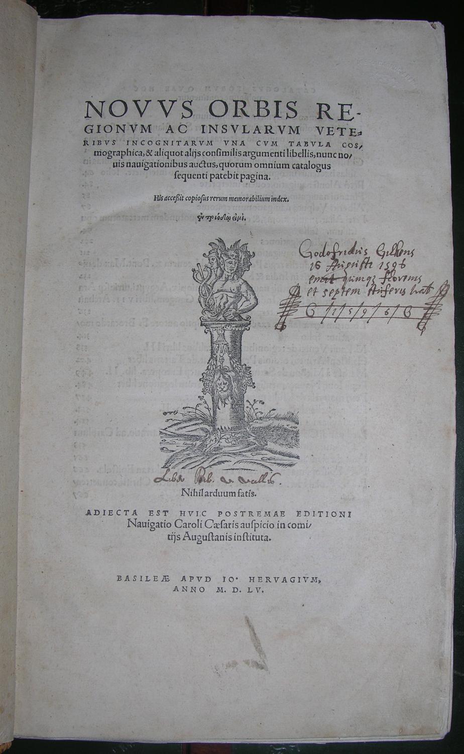 Novus orbis regionum ac insularum veteribus incognitarum. par HUTTICH, Johann (ca 1480-1544) and ...