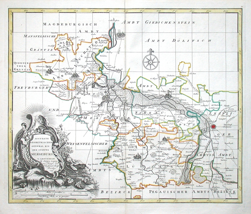 Accurate General Ris des Stiffts Merseburg by Schenk, Peter & Valck ...