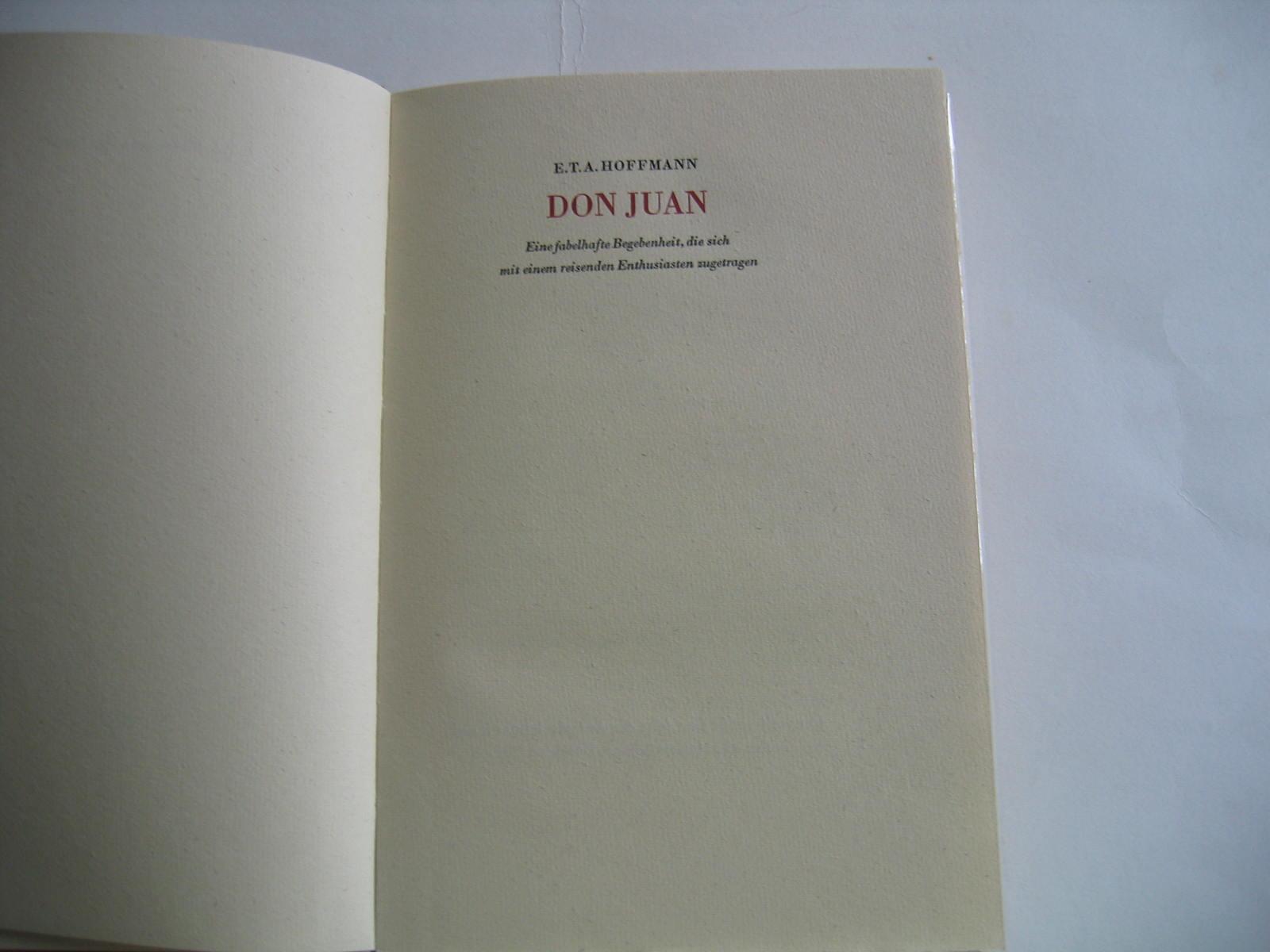 Don Juan. Eine fabelhafte Begebenheit, die sich mit einem reisenden Enthusiasten zugetragen ...