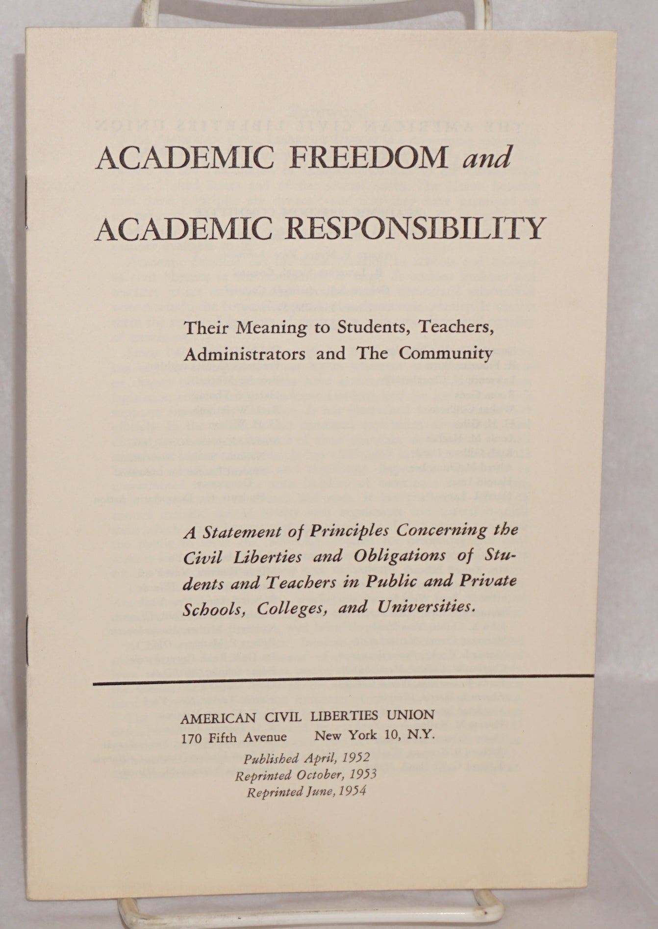 Academic freedom and academic responsibility: Their meaning to students ...