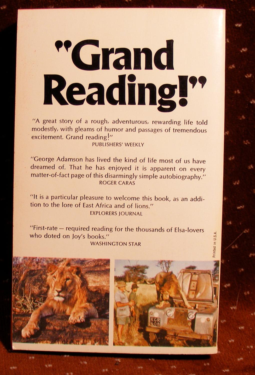 A Lifetime with Lions by Adamson, George: Very Good Soft cover (1970 ...