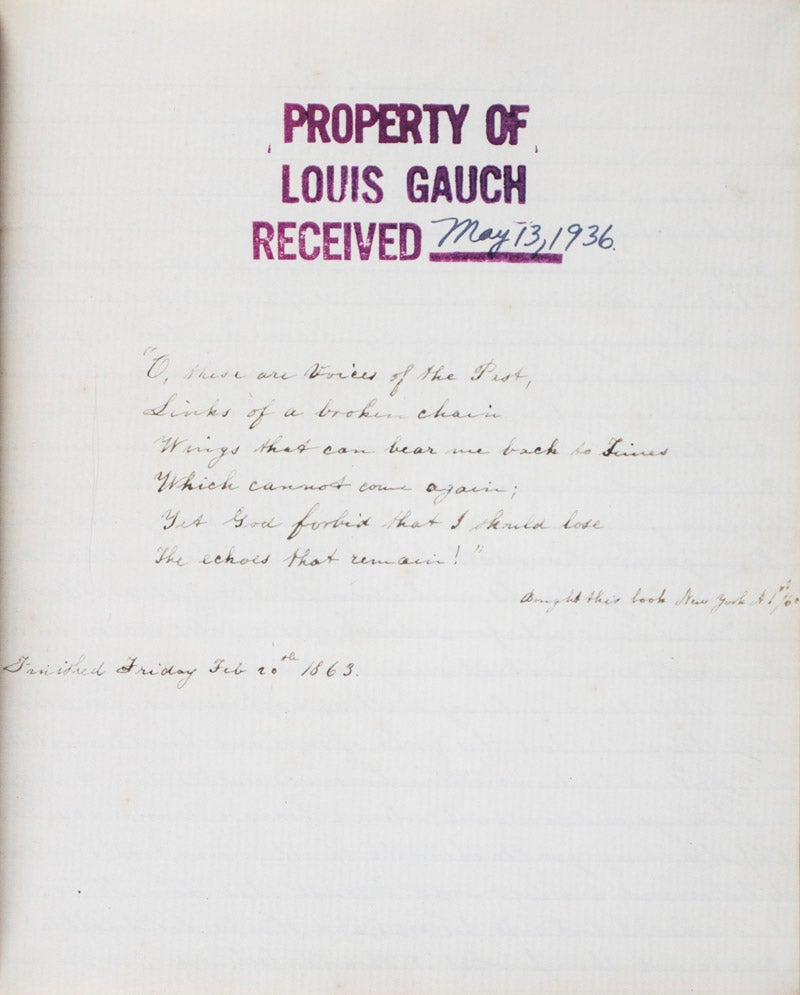 Original 19th-Century Manuscript Book of Poems by Moultrie, John; Henry ...