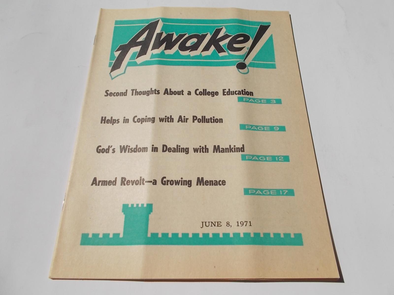 Awake! (June 8, 1971) Single Issue Magazine by Watchtower Bible and ...
