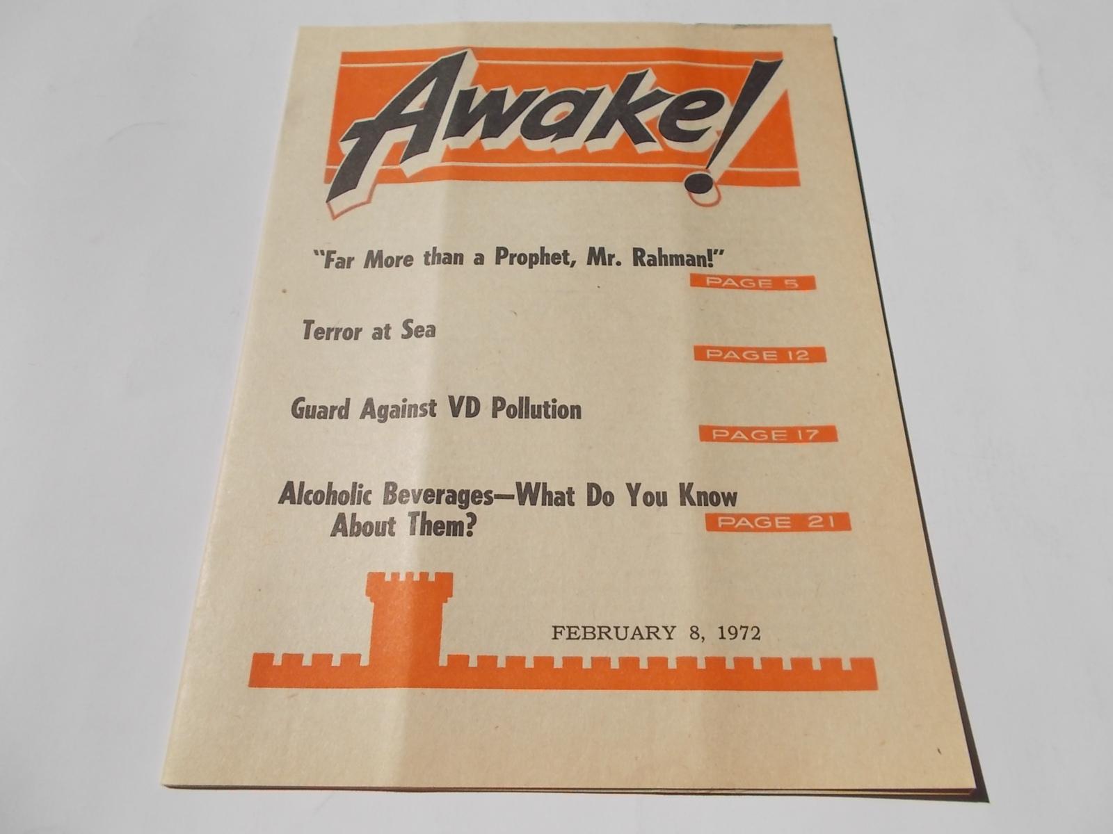 Awake! (February 8, 1972) Single Issue Magazine by Watchtower Bible and ...