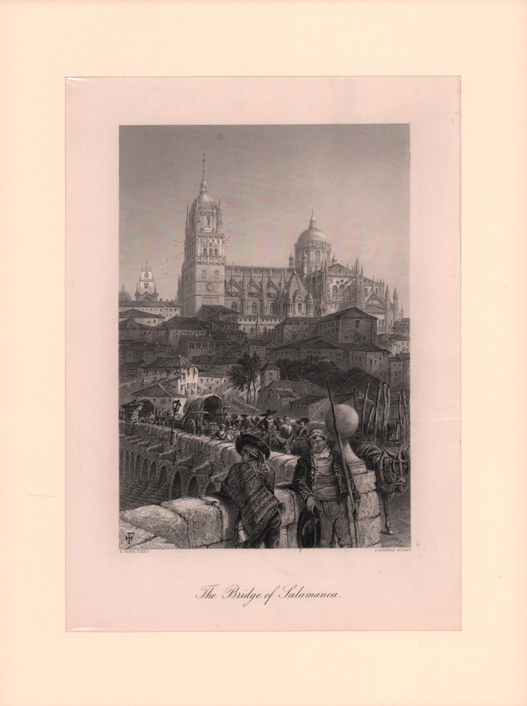The Bridge of Salamanca. Stahlstich von J. Godfrey nach einer Zeichnung ...