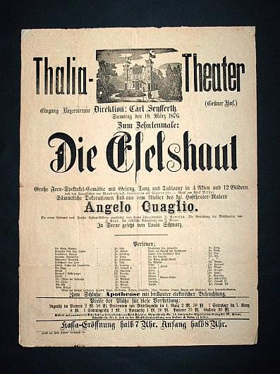 Zum Zehntenmale: Die Eselshaut. Große Feen-Spektakel-Comödie mit Gesang ...