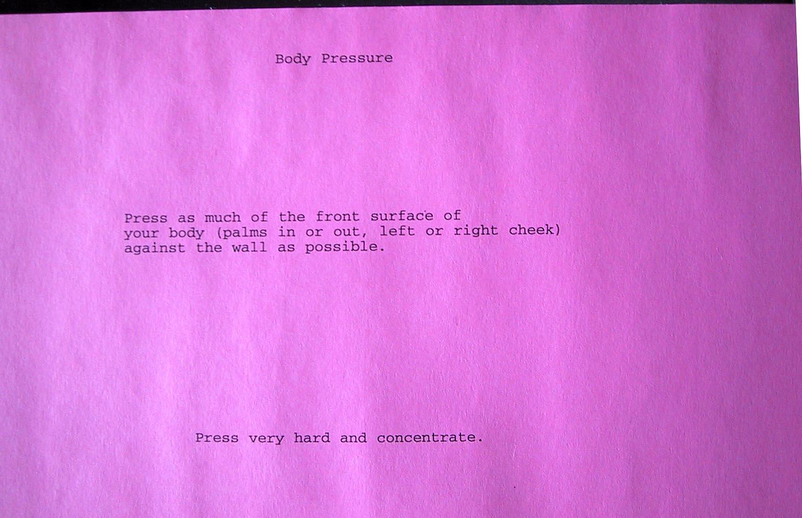 Body Pressure (offset poster by Bruce Nauman) by NAUMAN, Bruce: Very ...