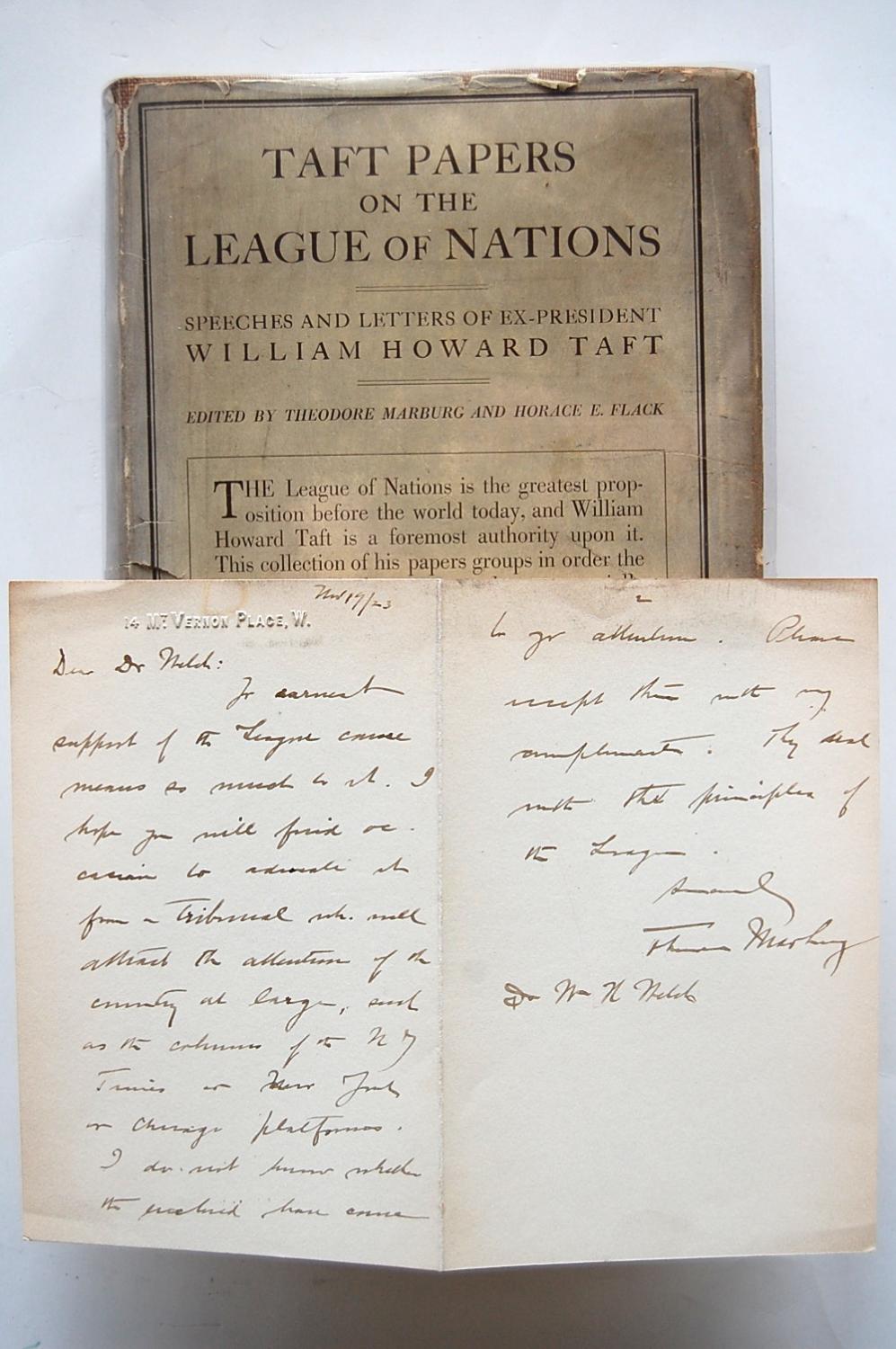Taft Papers on League of Nations by Marburg, Theodore; Horace E. Flack ...