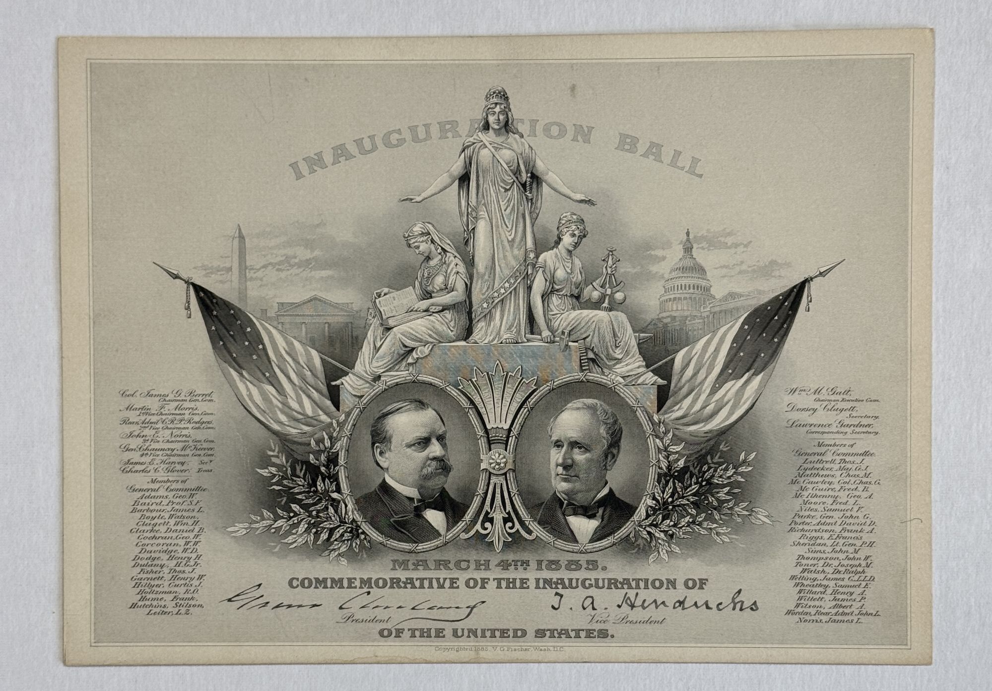 INAUGURATION BALL. MARCH 4TH 1885. COMMEMORATIVE OF THE INAUGURATION OF ...