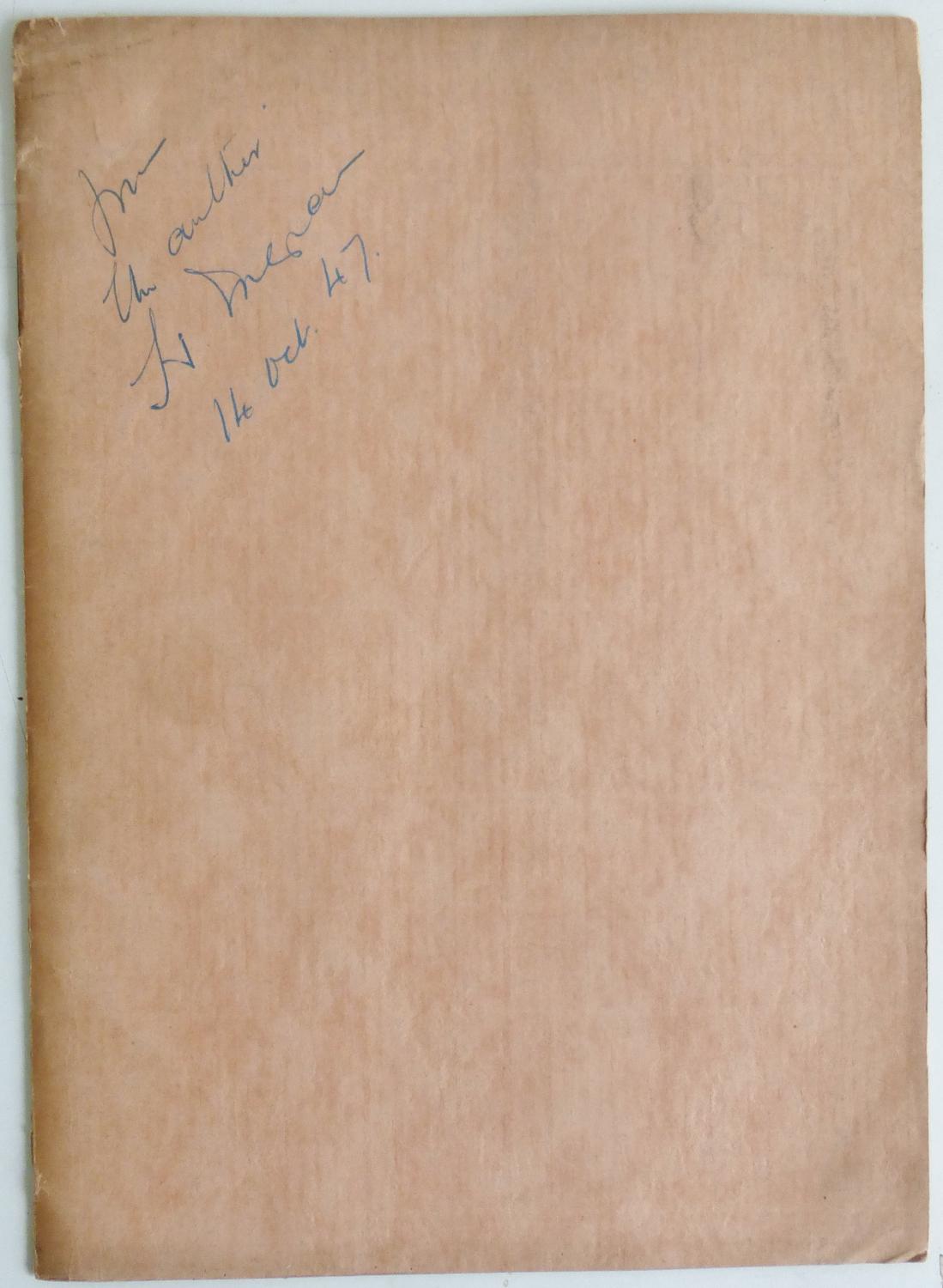 Why T'ang? von Ingram, Sir Herbert: Good Soft cover (1946) Signed by ...