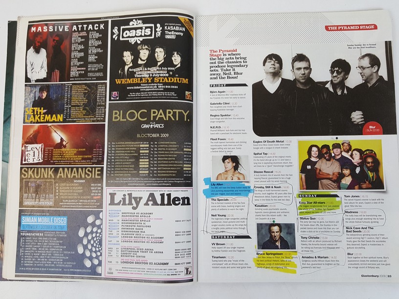 Collection of 5 Glastonbury 2009, Festival Souvenirs [ Q Presents The ...