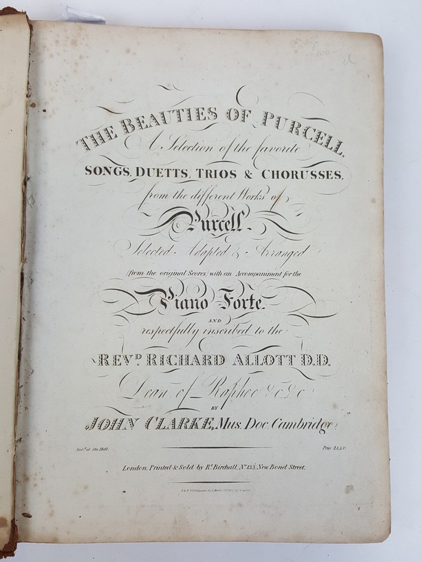 The Beauties of Purcell, a Selection of the Favorite [Favourite] Songs ...