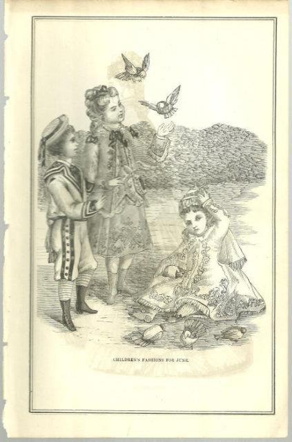 CHILDREN'S FASHIONS FOR JUNE 1876 PETERSON'S MAGAZINE by Print: (1876 ...