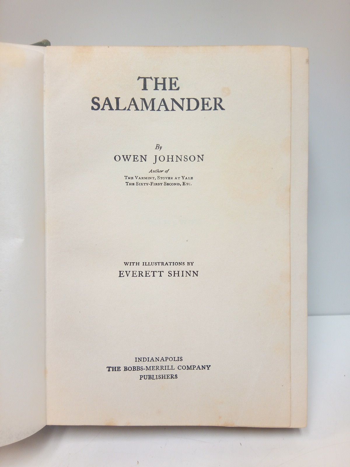 The Salamander / With illustrations by Everett Shinn by JOHNSON, Owen ...