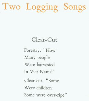 Two Logging Songs. by Snyder, Gary; Serendipity Books; Arif Press ...